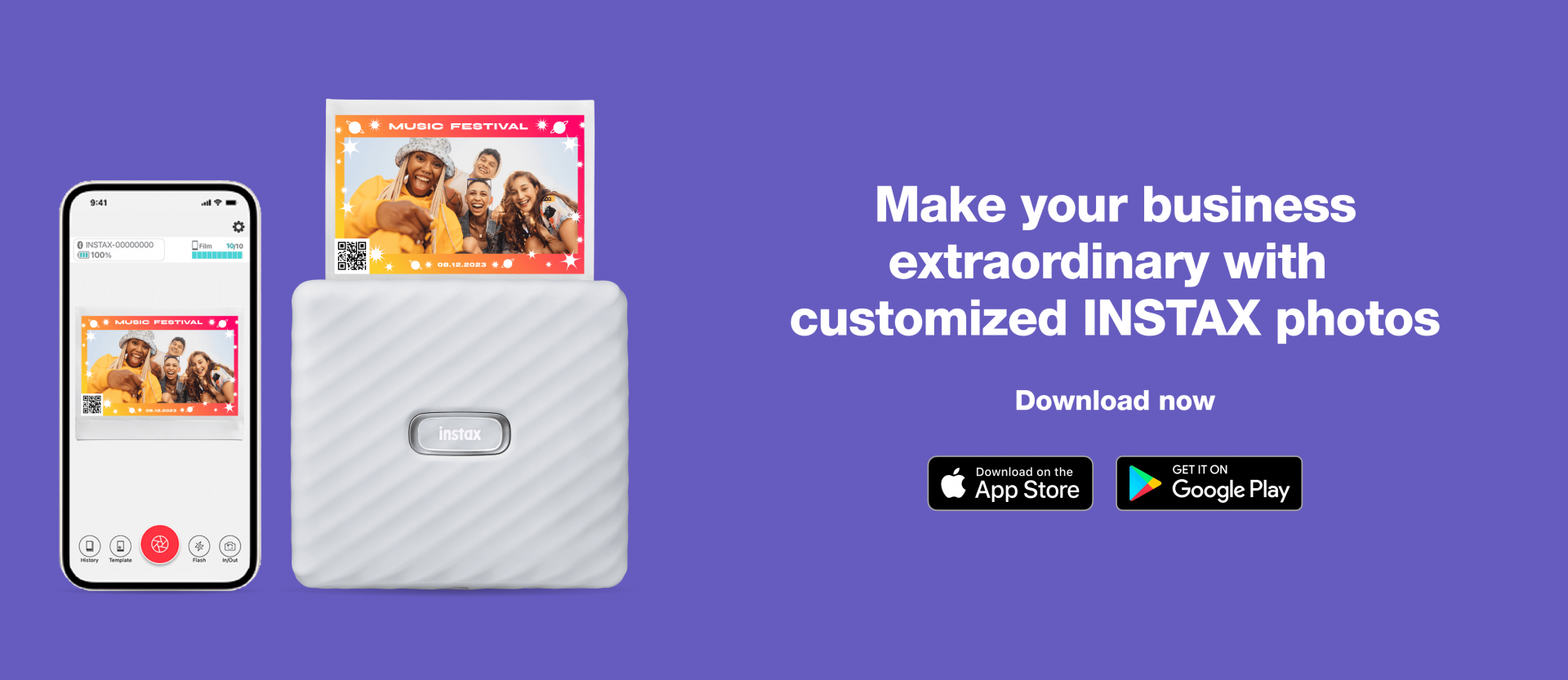 instax Biz™ App | Custom Branded Photos for Business